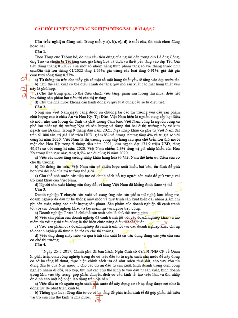 Trac Nghiem Dung - Sai Bai 3 4 5 6 7 | PDF