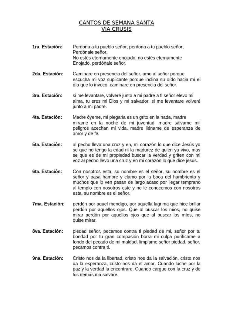 Cantos De Semana Santa Pdf Cristo Título Amor