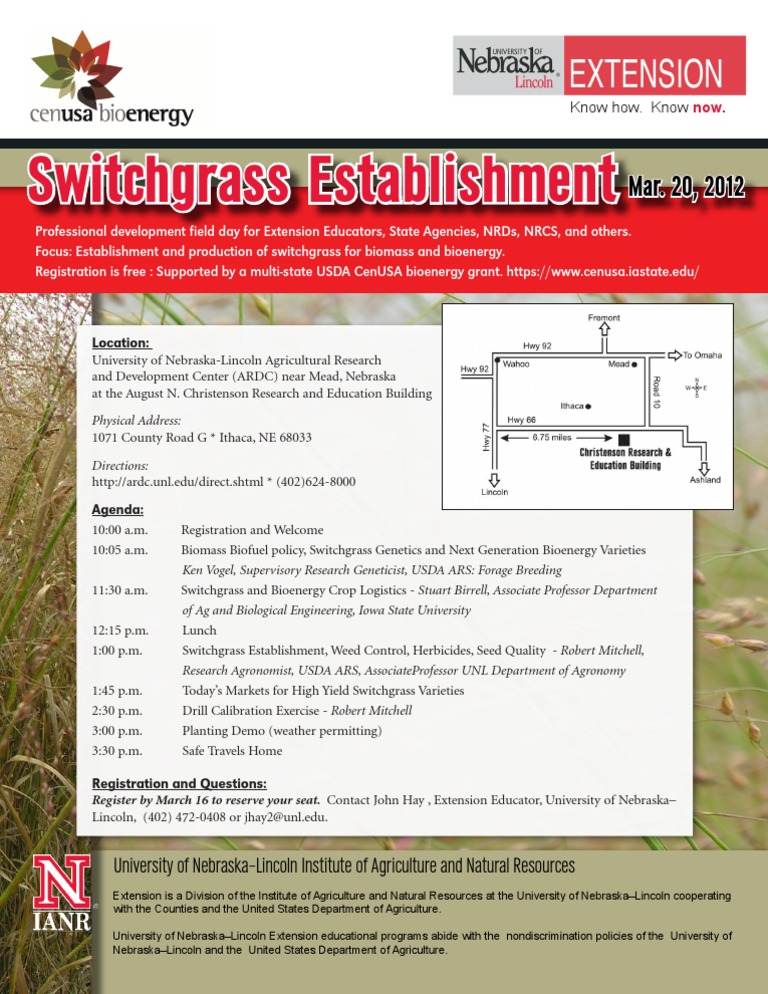 Switchgrass Bioenergy Field Day 2012 | PDF