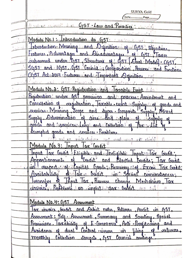 GST Full Notes PDF | PDF