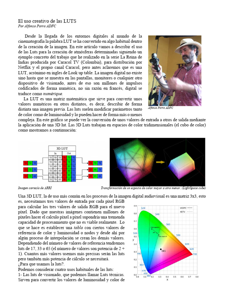 El Uso Creativo de Las LUTS | PDF | Color | Píxel