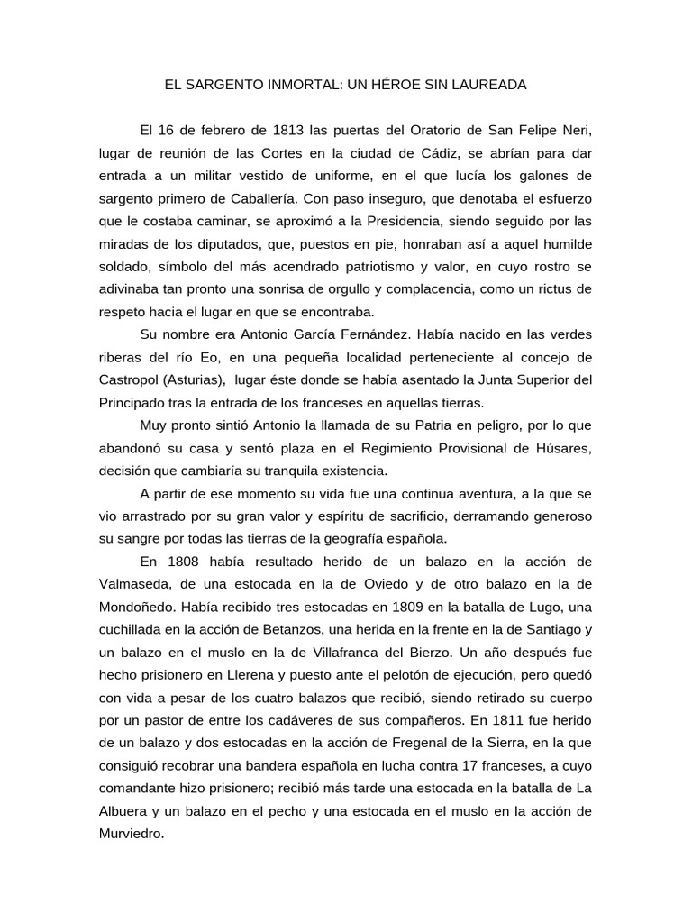 El Sargento Inmortal: Héroe Olvidado | PDF