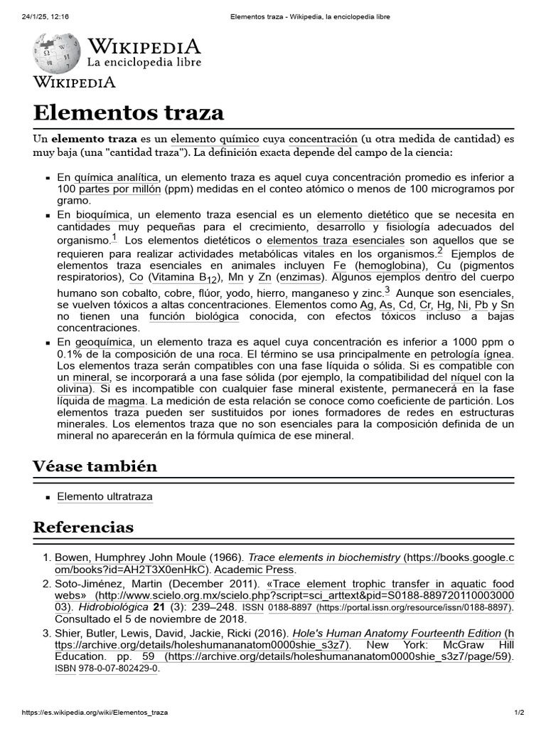 Elementos Traza - Wikipedia, La Enciclopedia Libre | PDF | Minerales ...