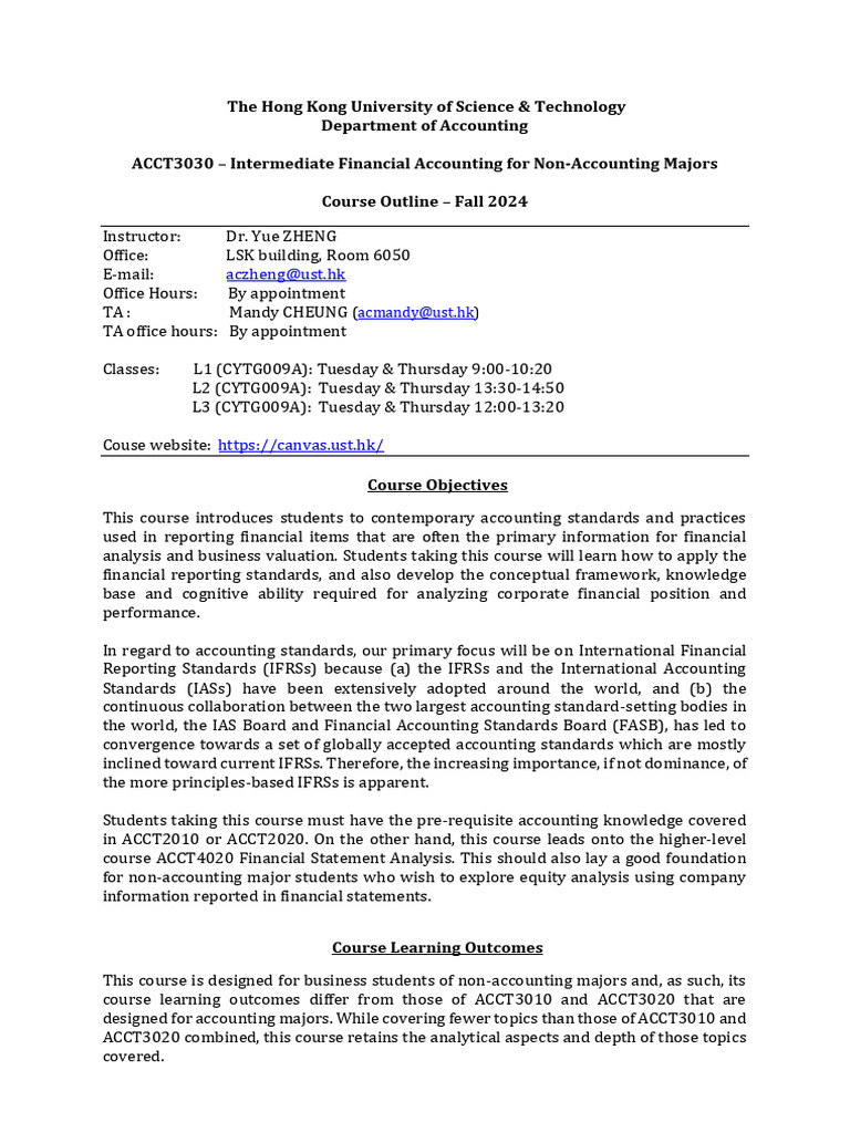 Intermediate Financial Accounting Course | PDF | Accounting | Financial Accounting