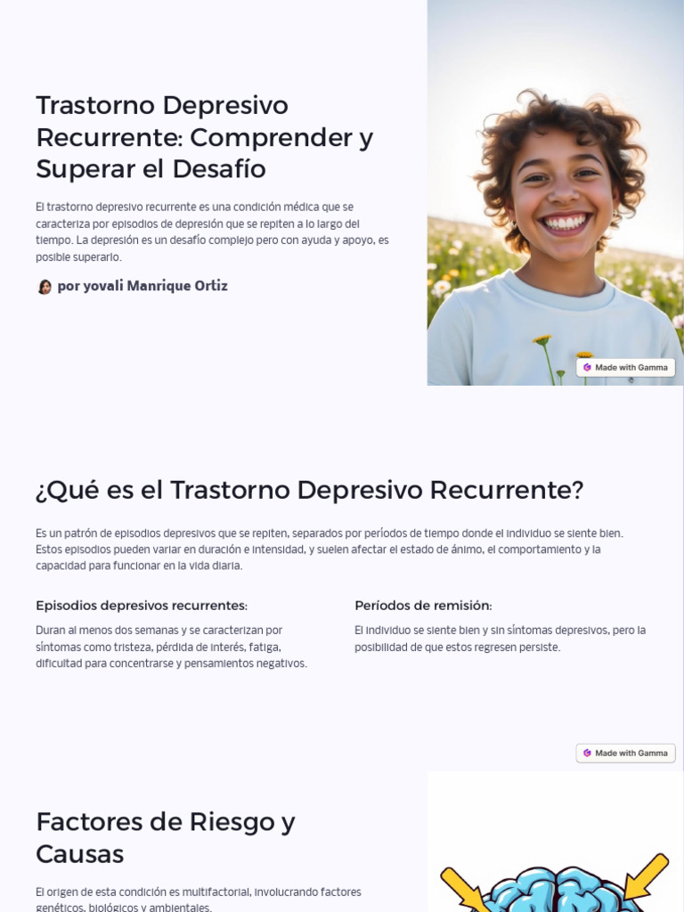 Trastorno Depresivo Recurrente Comprender y Superar El Desafio | PDF ...