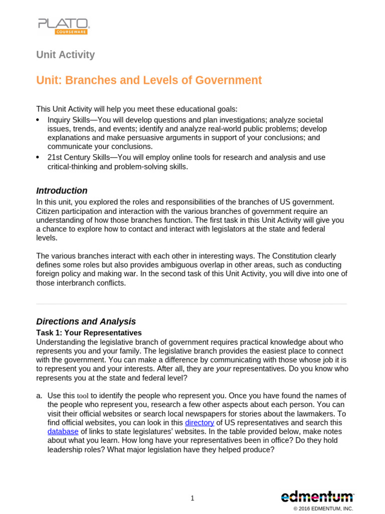 US Government Structure and Functions - UA | PDF | War Powers ...