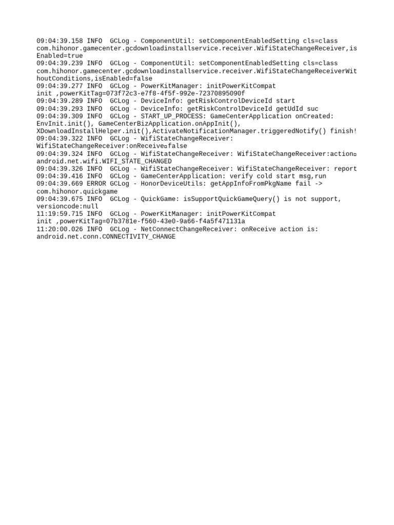 GameCenter Log: Initialization & Connectivity | PDF
