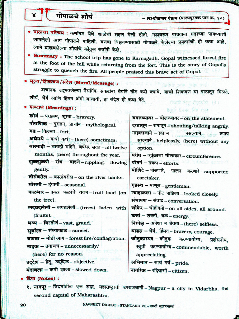 7th Marathi Lesson 4 | PDF