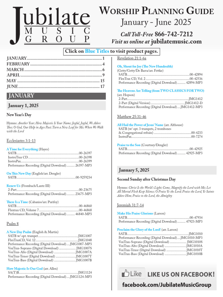 Worship_Planner_January_to_June_2025 | PDF | Glory (Religion) | Jesus