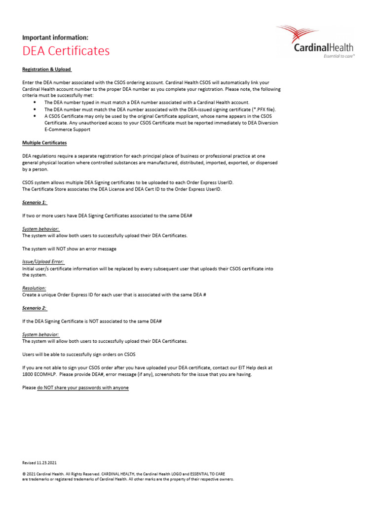 DEA Certificate Registration Guide | PDF | Drug Enforcement ...
