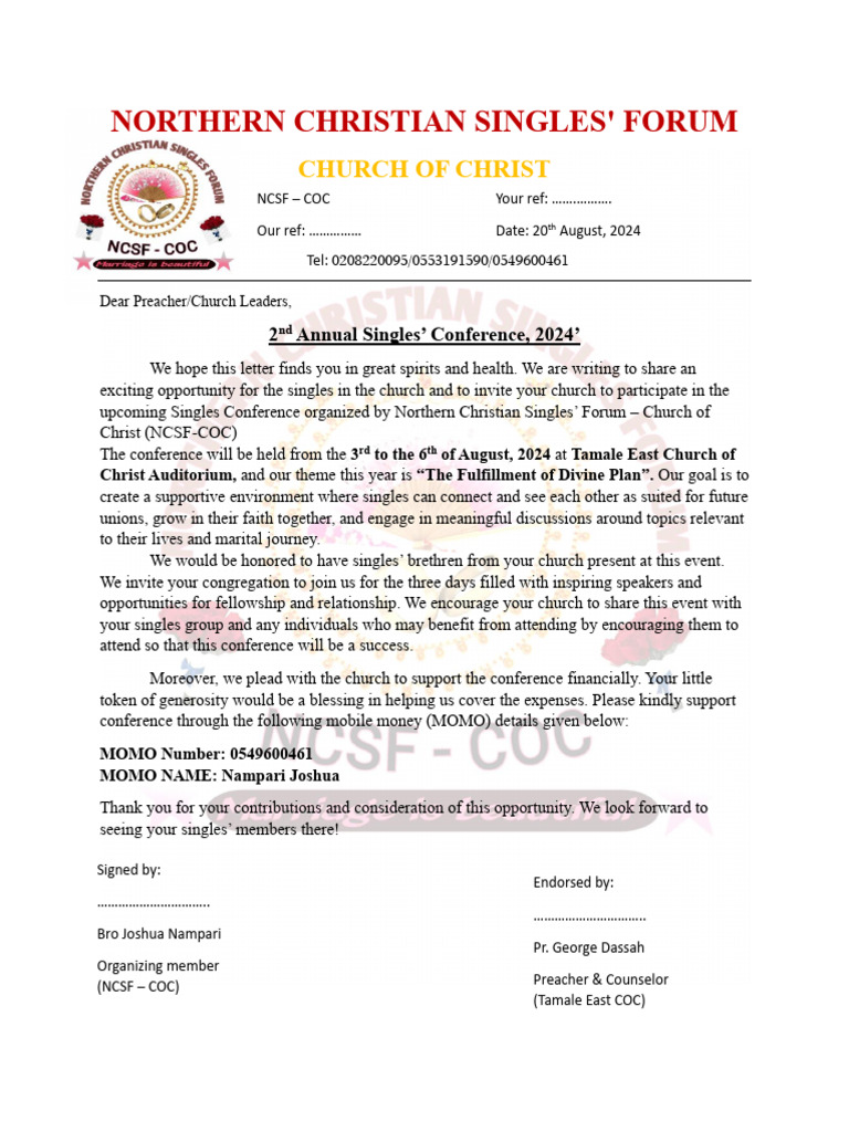 Ncsf-Coc Letter | PDF