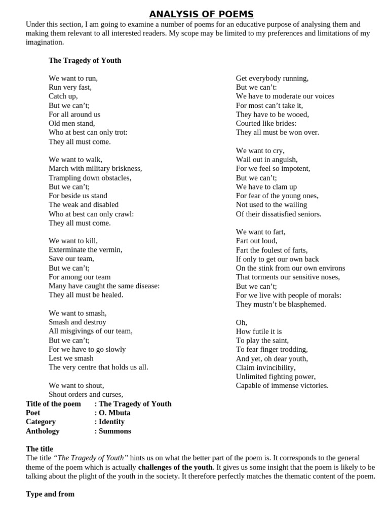 Analysis of Poems | PDF | Poetry | Rhyme