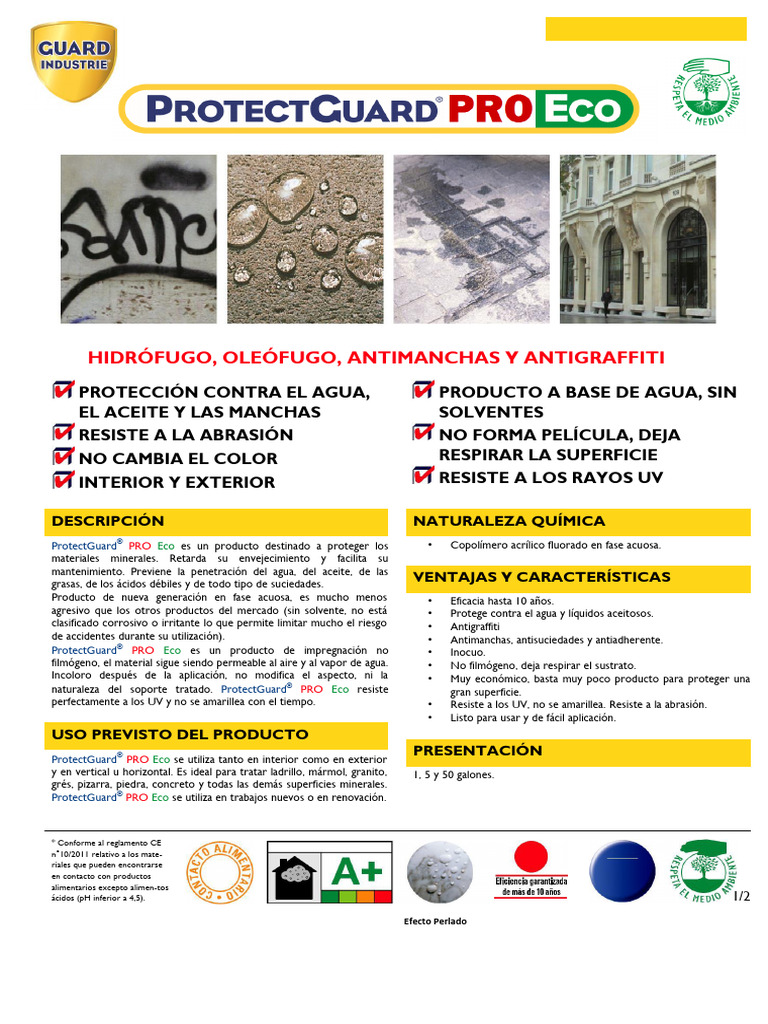 FT-PROTECTGUARD-PRO-Eco-ES-05052017 | PDF | Agua | Solubilidad