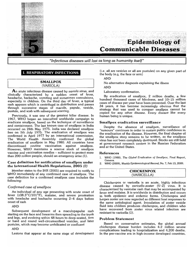 Chapter 5 Epidemiology of communicable diseases | PDF