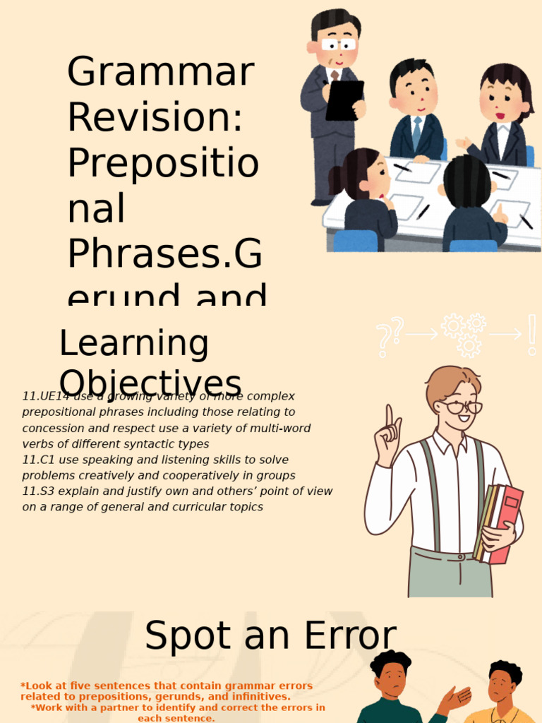 Grammar Revision Prepositional Phrases.gerund and Infinitive | PDF ...
