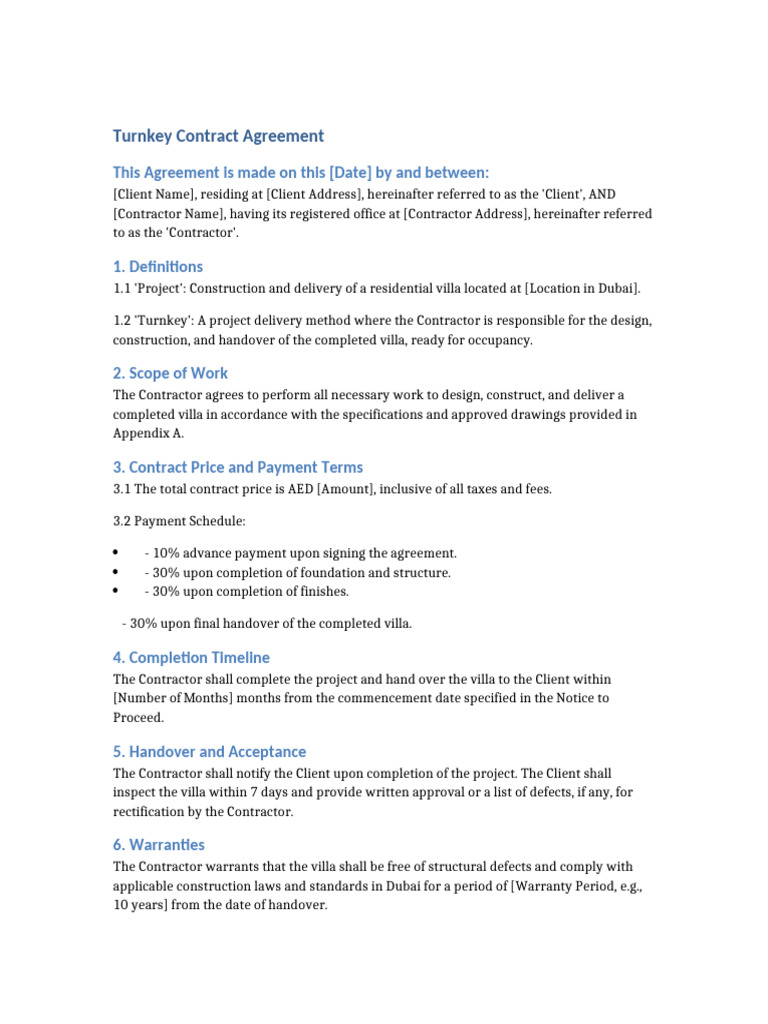 Turnkey Contract Dubai | PDF | Arbitration | Business Law