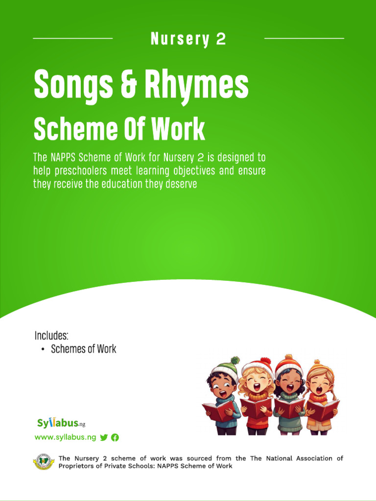 Songs & Rhymes Nursery 2 Scheme of Work - syllabusNG | PDF | Preschool ...