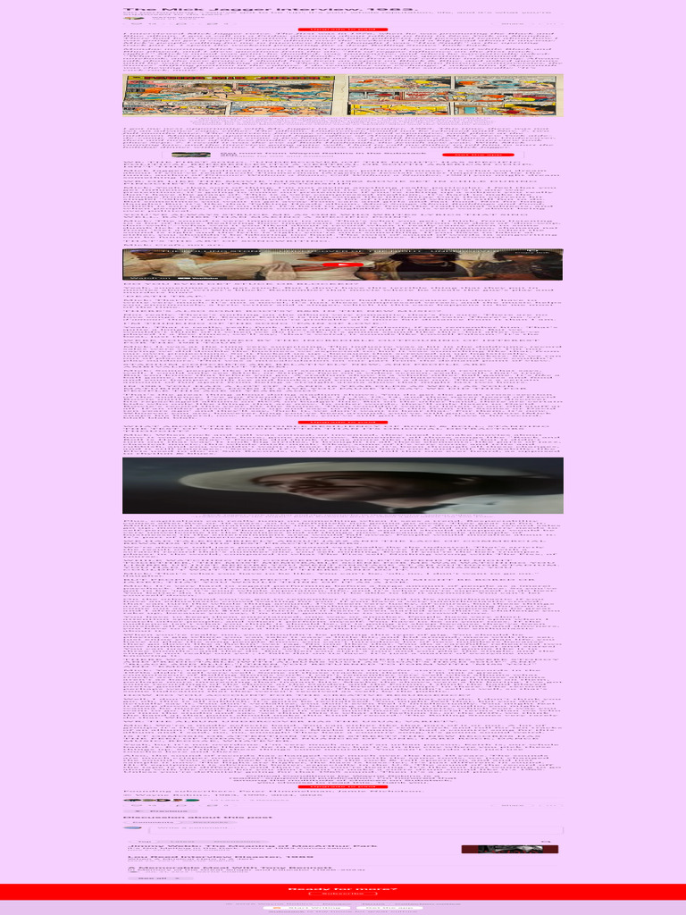 The Mick Jagger Interview. 1983. | PDF | The Rolling Stones