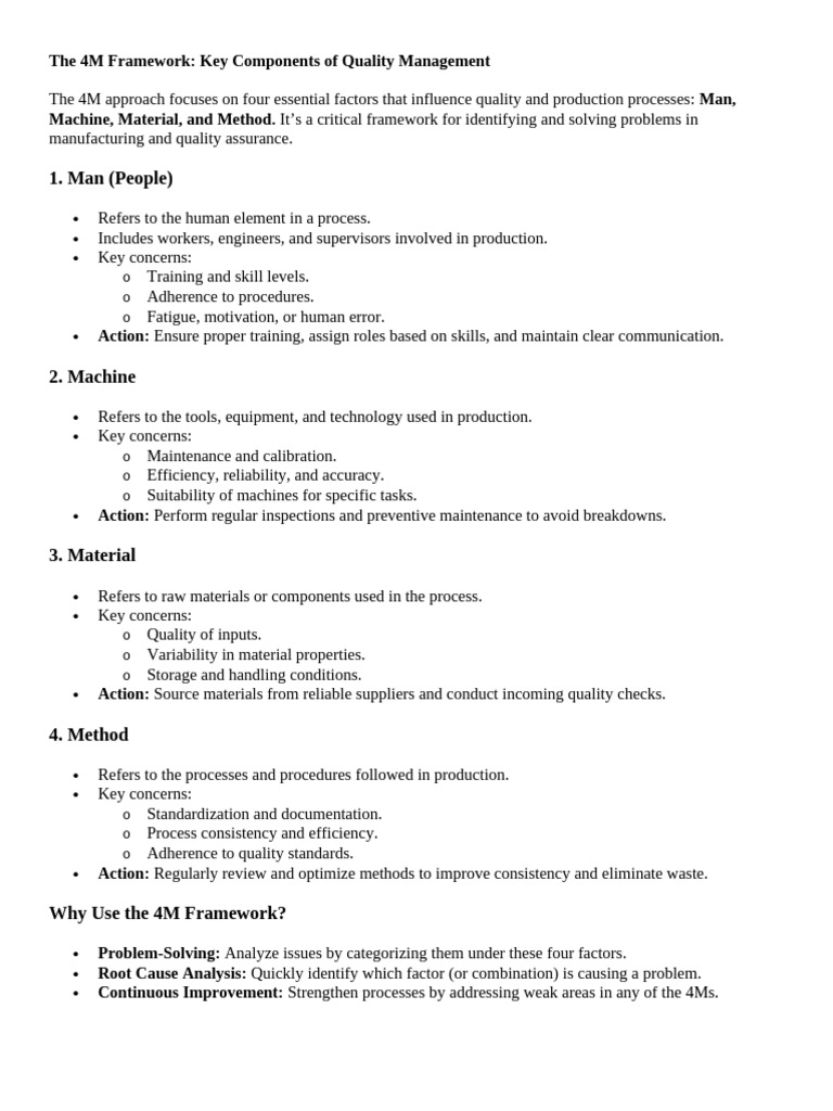 The 4M Framework | PDF