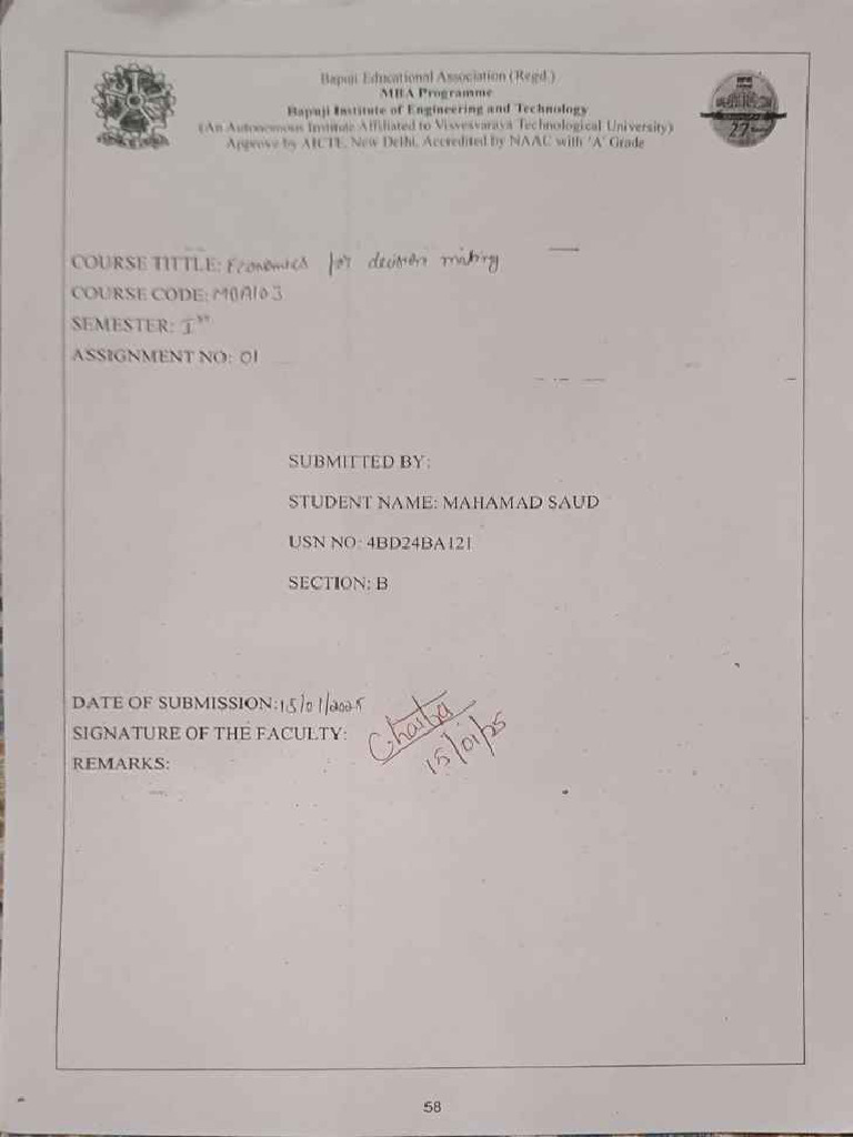 Economics For Decision Making Assignment 01 ( - Compressed-Compressed - 11zon | PDF