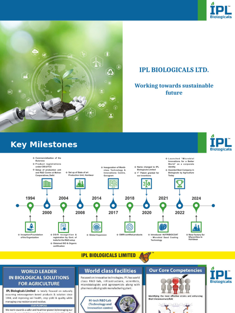 Updated Corporate PPT IPL Biologicals - V3 2024 | PDF | Agriculture | Sustainable Agriculture