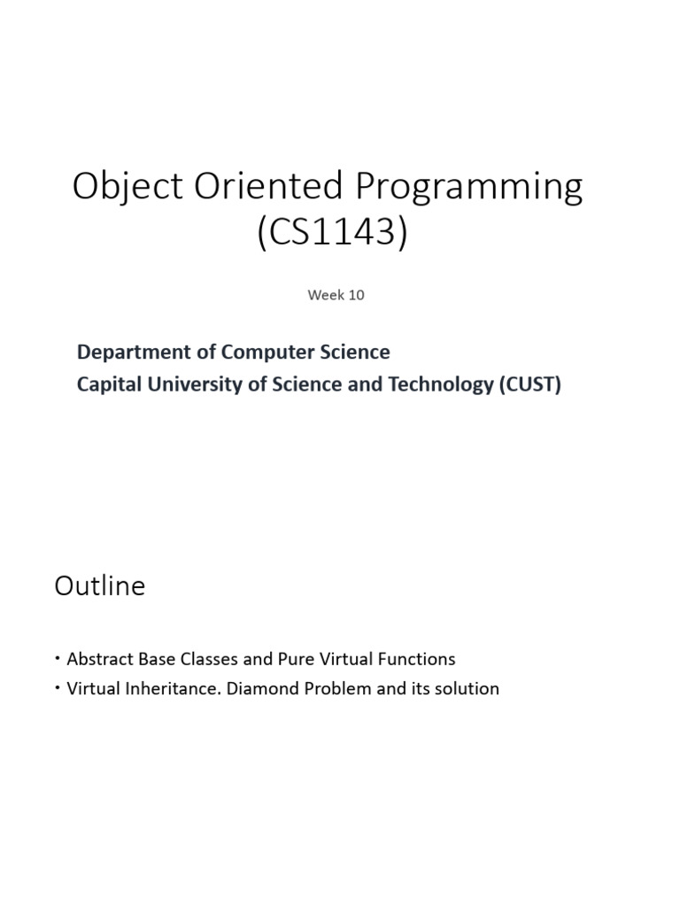 Lecture 10 Week10pure Virtual Abstract Class Pdf Class Computer 9740