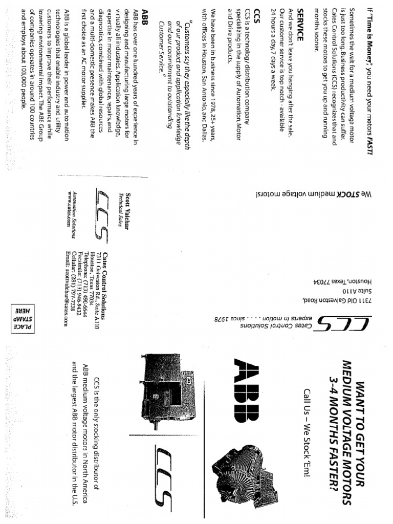 ABB Stocking Motor Brochure | PDF