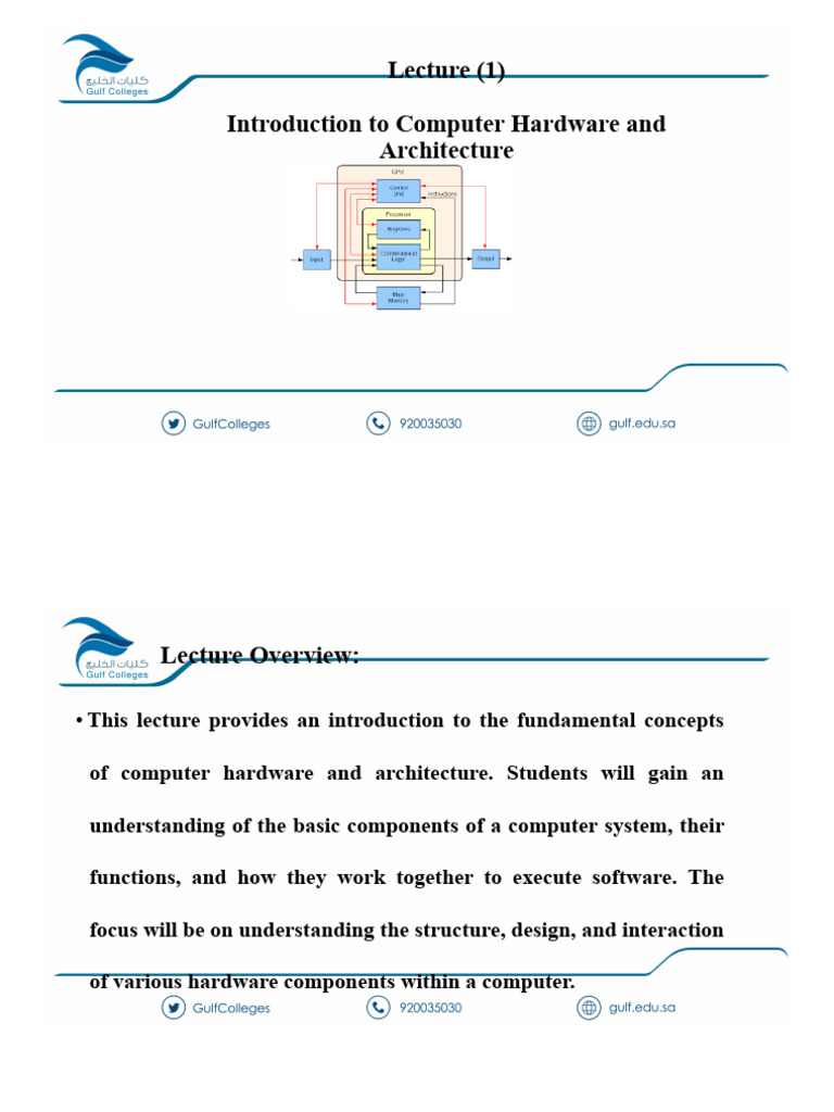 Lect1-2 Introduction To Computer Hardware and Architecture | PDF | Computer Data Storage ...