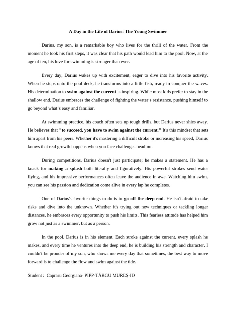 A Day in The Life of Darius - Capraru Georgiana | PDF