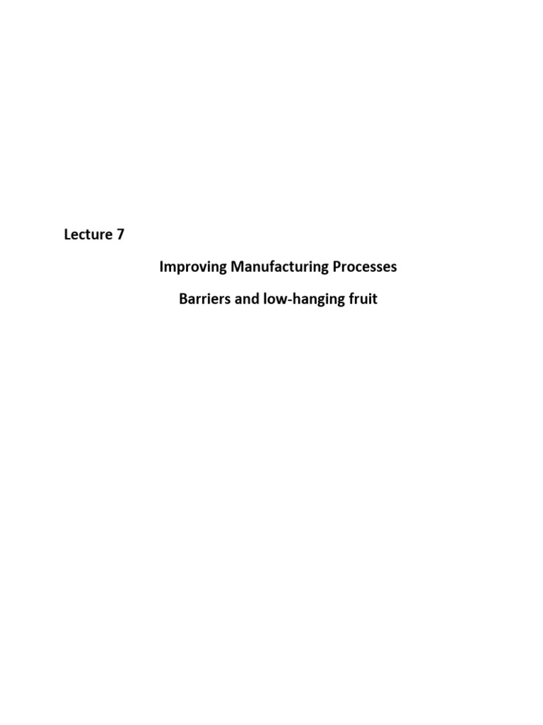 Manufacturing Process Barriers | PDF | Goal | Goal Setting