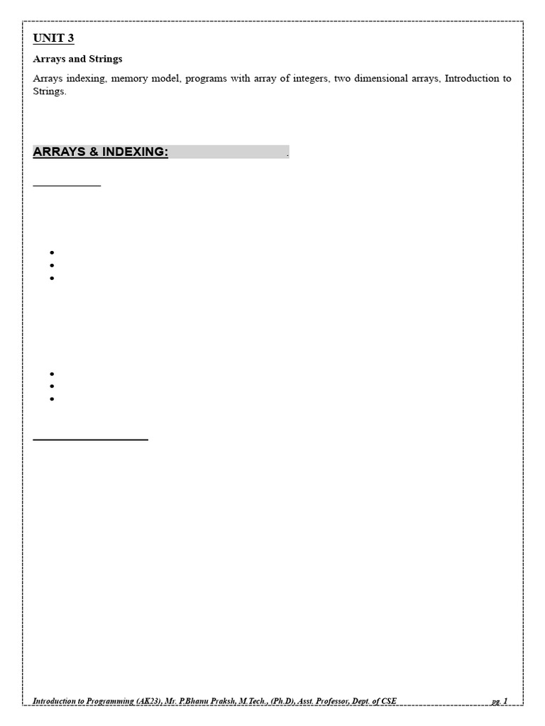 Unit-3 Intro To Prog (AK23) | PDF | Integer (Computer Science) | Data Type