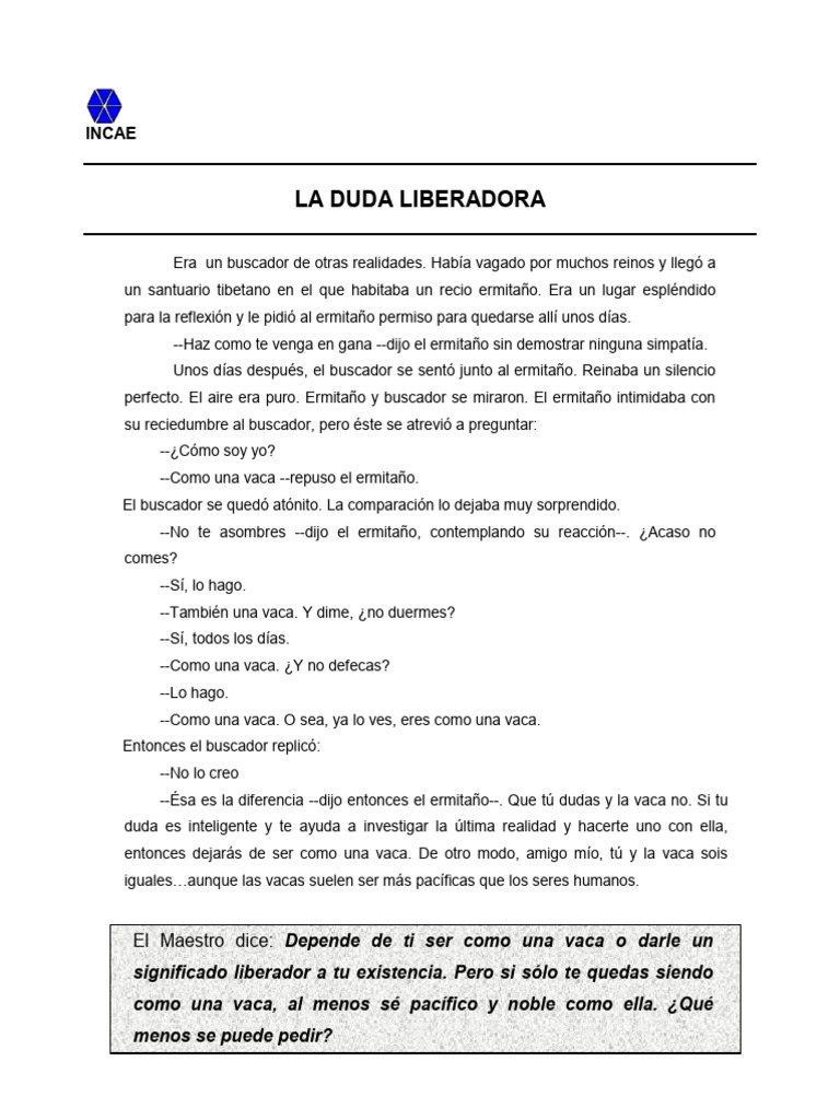 La Duda Liberadora - 031114 | PDF