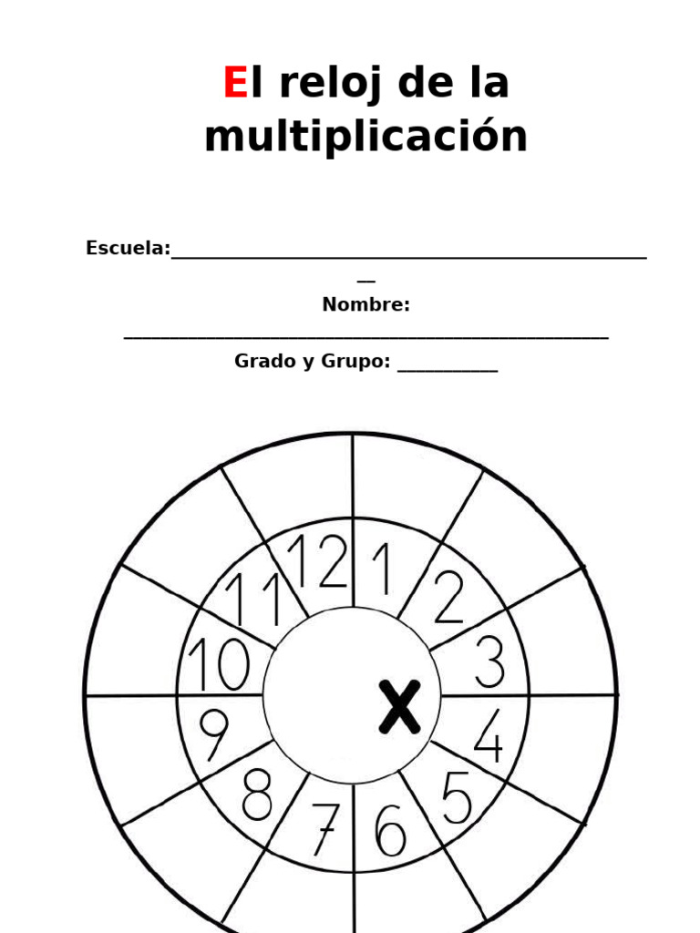 Reloj de Multiplicación para Estudiantes | PDF