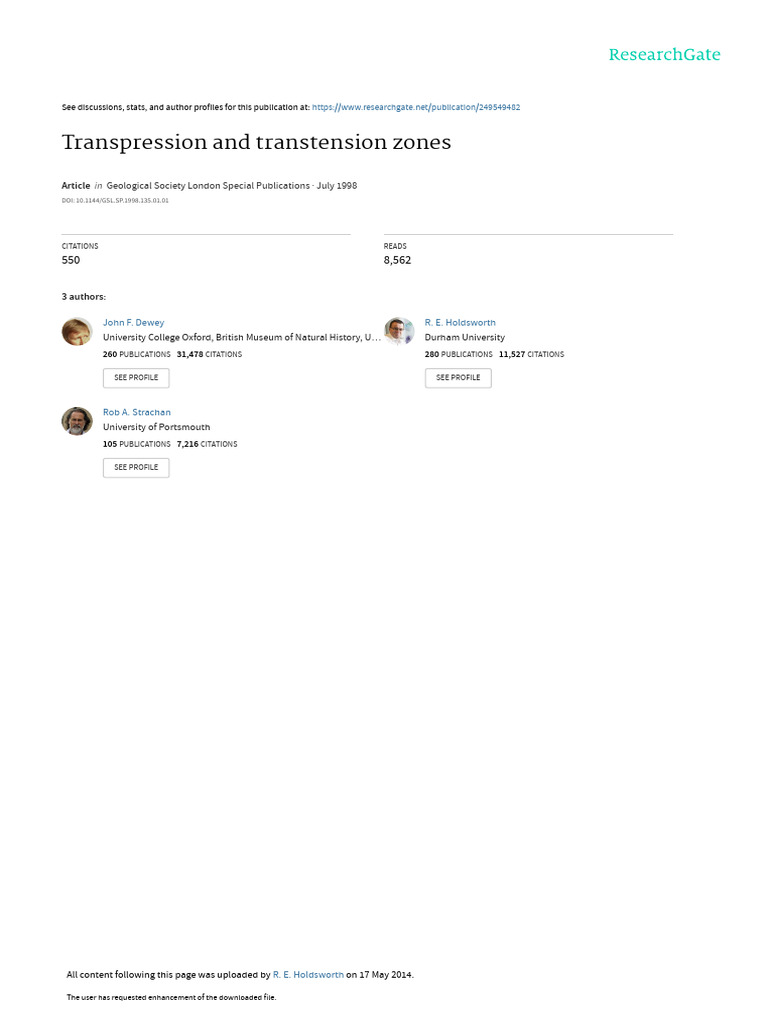 Transpression and Transtension Zones | PDF | Fault (Geology) | Mechanics