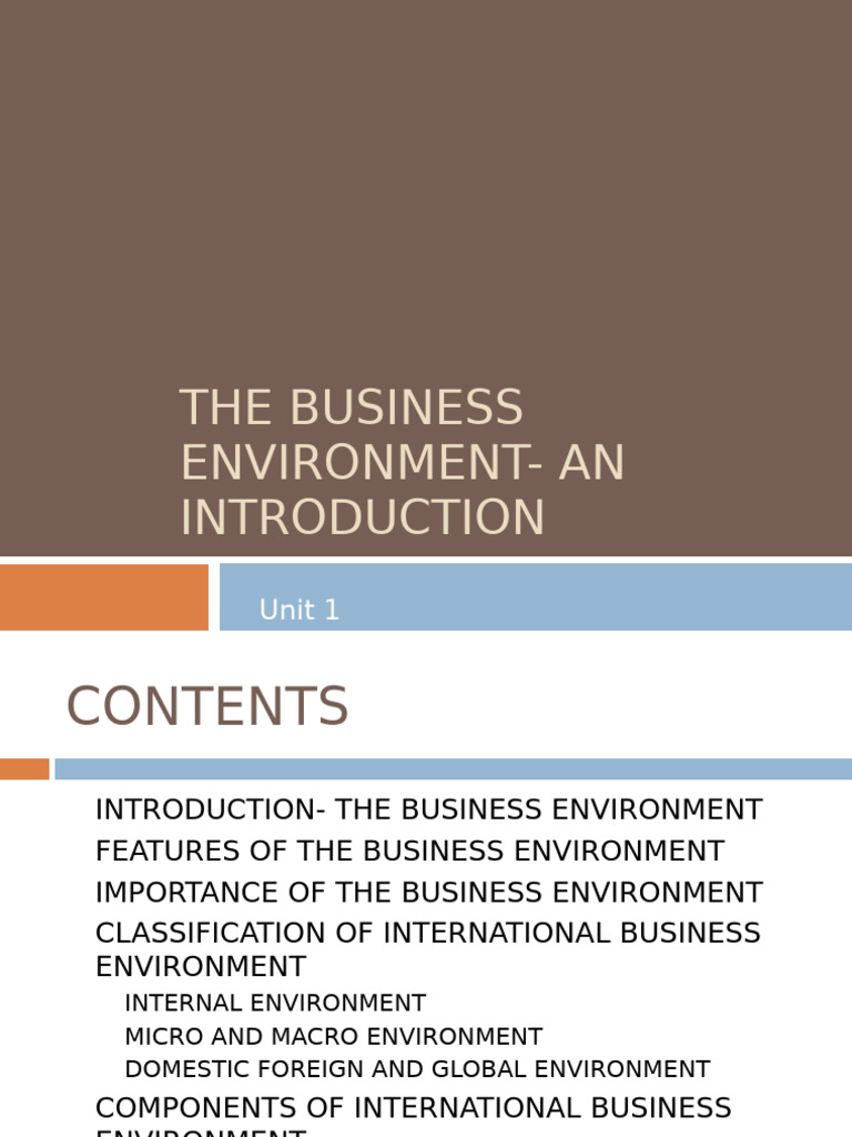 The Business Environment - An Introduction | PDF | Demography | Natural ...