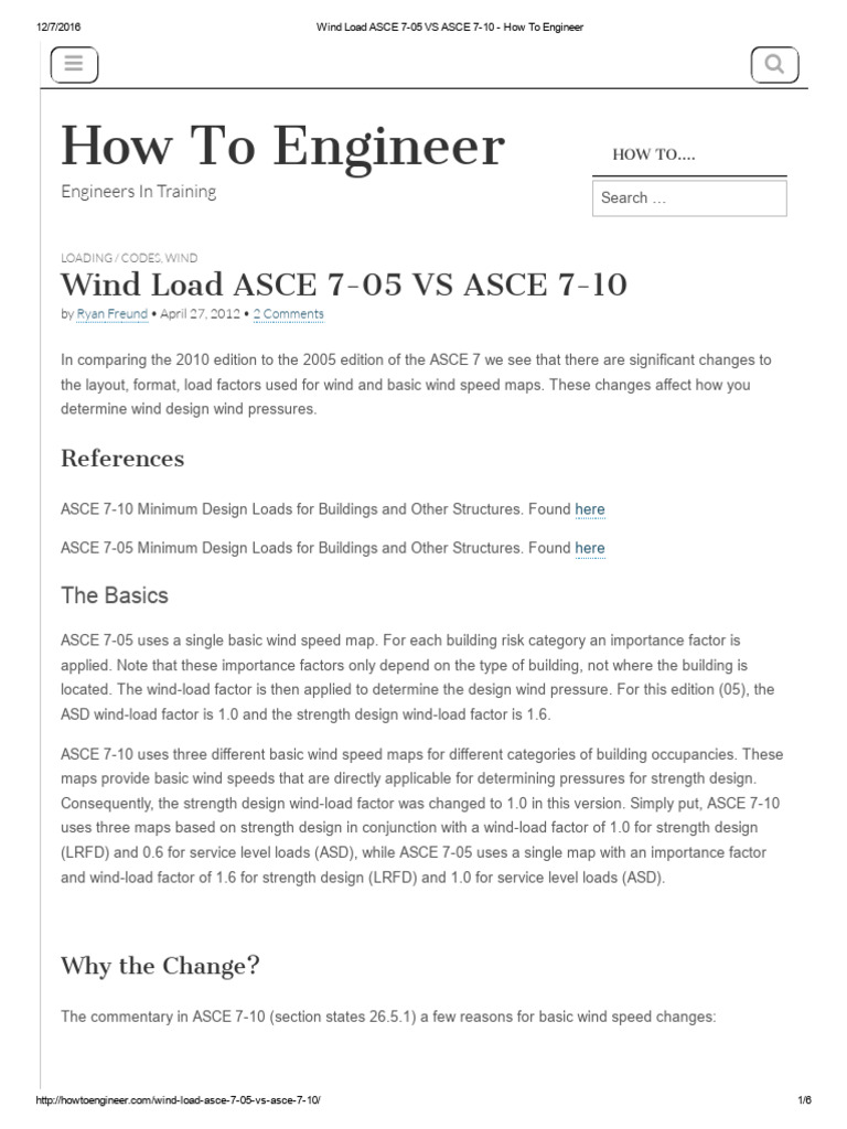Wind Load ASCE 7-05 Vs ASCE 7-10 - How To Engineer | PDF | Wound | Wind ...
