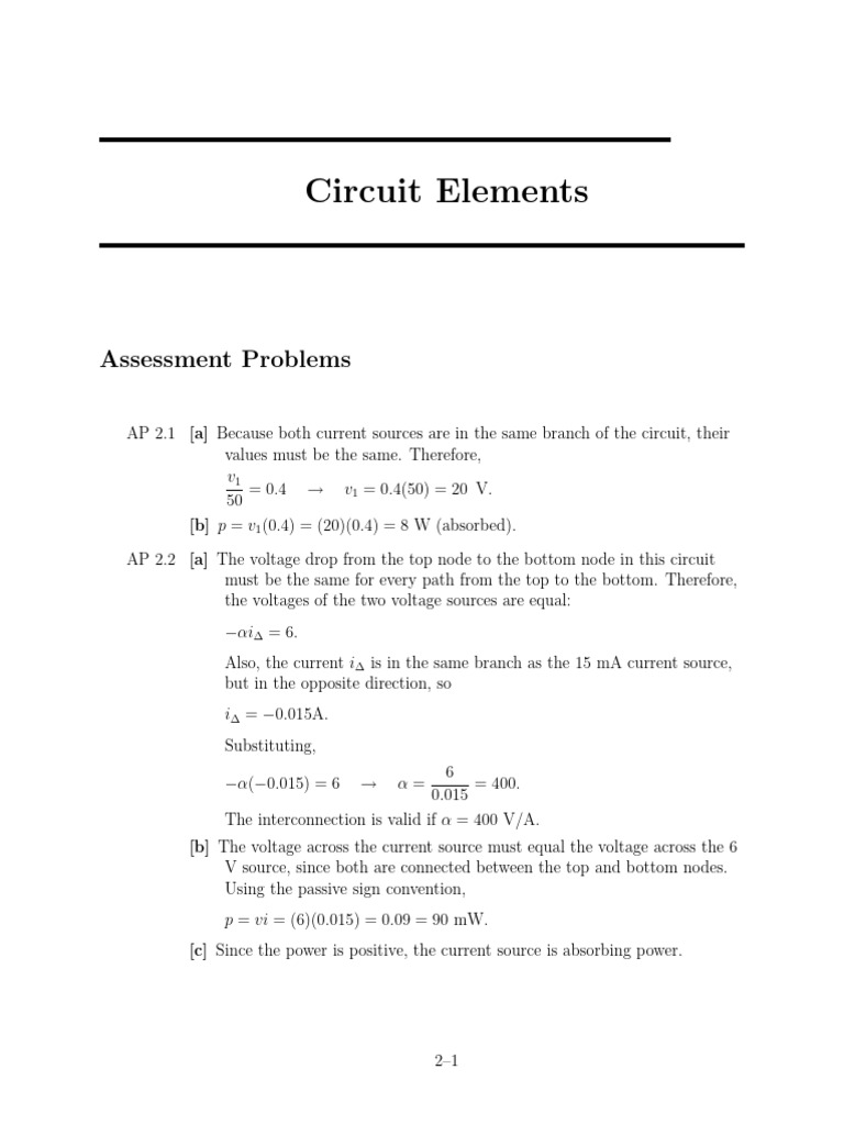 Chapter 2 Solutions - Electric Circuits, 12th Ed, Nilsson-Riedel | PDF ...