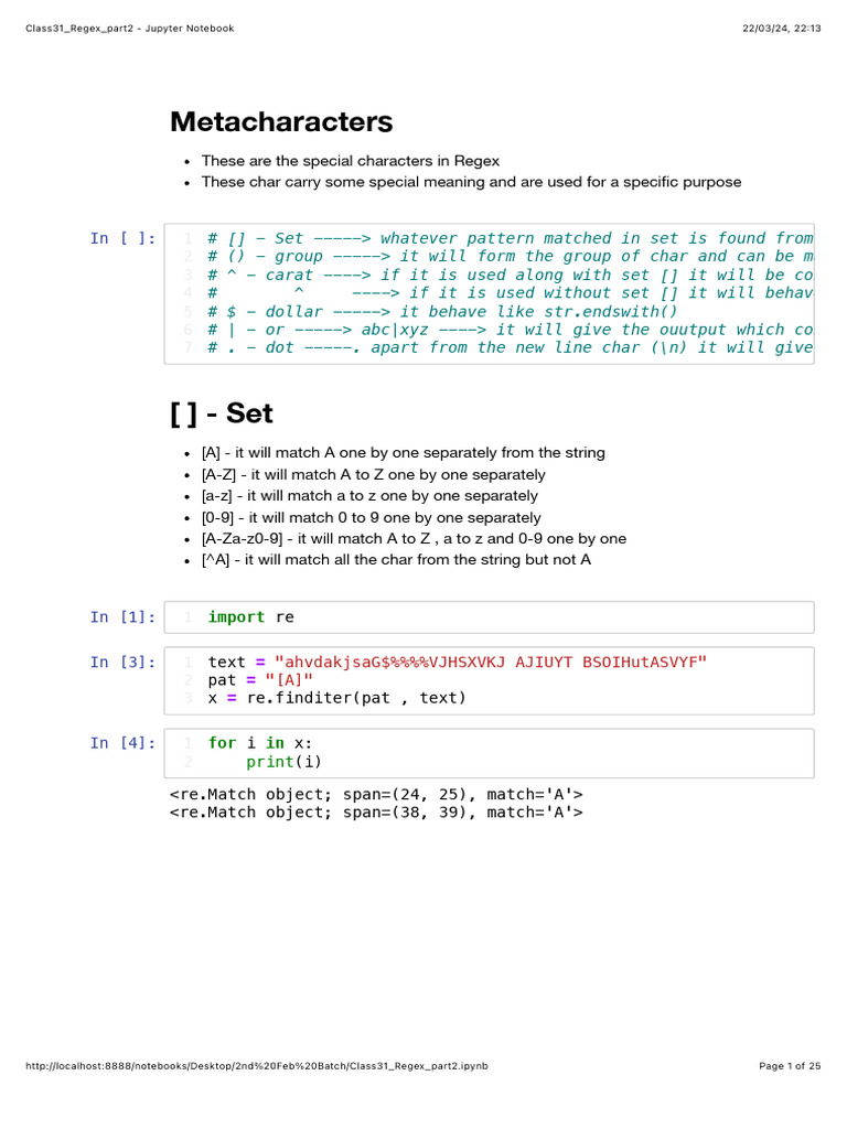 Class31 Regex Part2 Jupyter Notebook Pdf Regular Expression