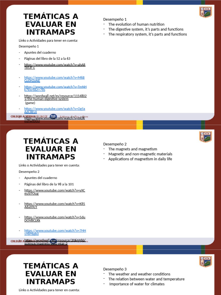 Temáticas A Evaluar en Intramaps Grado Tercero | PDF