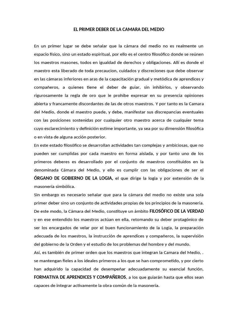 El Primer Deber | PDF | Masonería