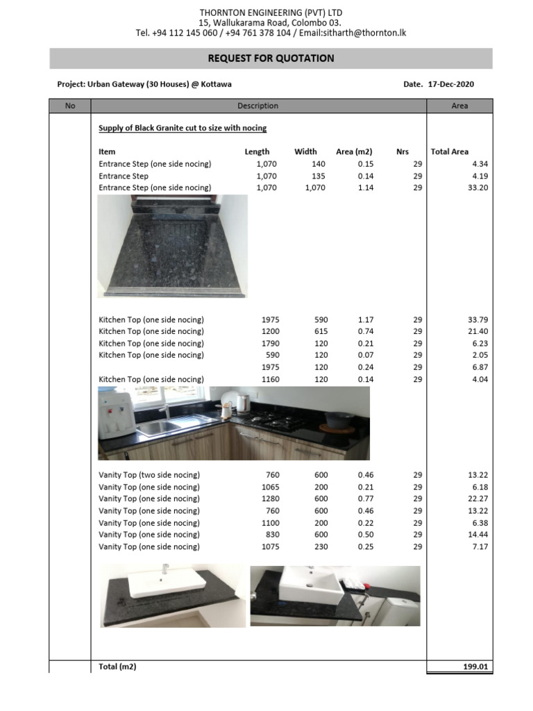 RFQ - Granite (Thornton Engineering) | PDF | Procurement | Supply Chain Management