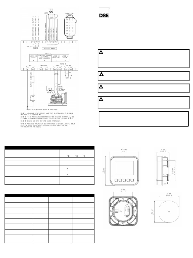 DSEM835 Installation Instructions | PDF | Electrical Connector | Equipment
