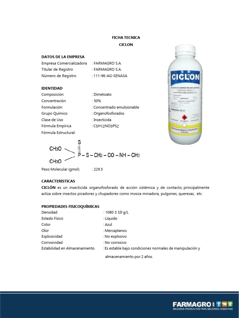 Insecticida Sistémico CICLÓN | PDF | Pesticida | Insecticida