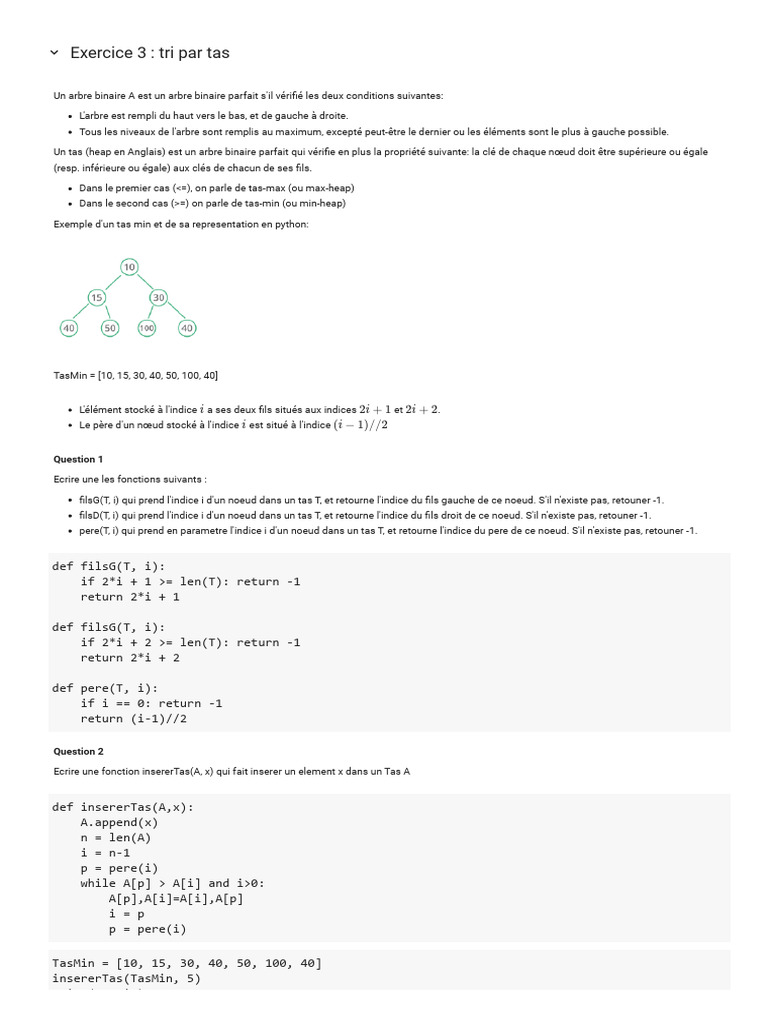 Tri par Tas en Python | PDF | Algorithmes et structures de données