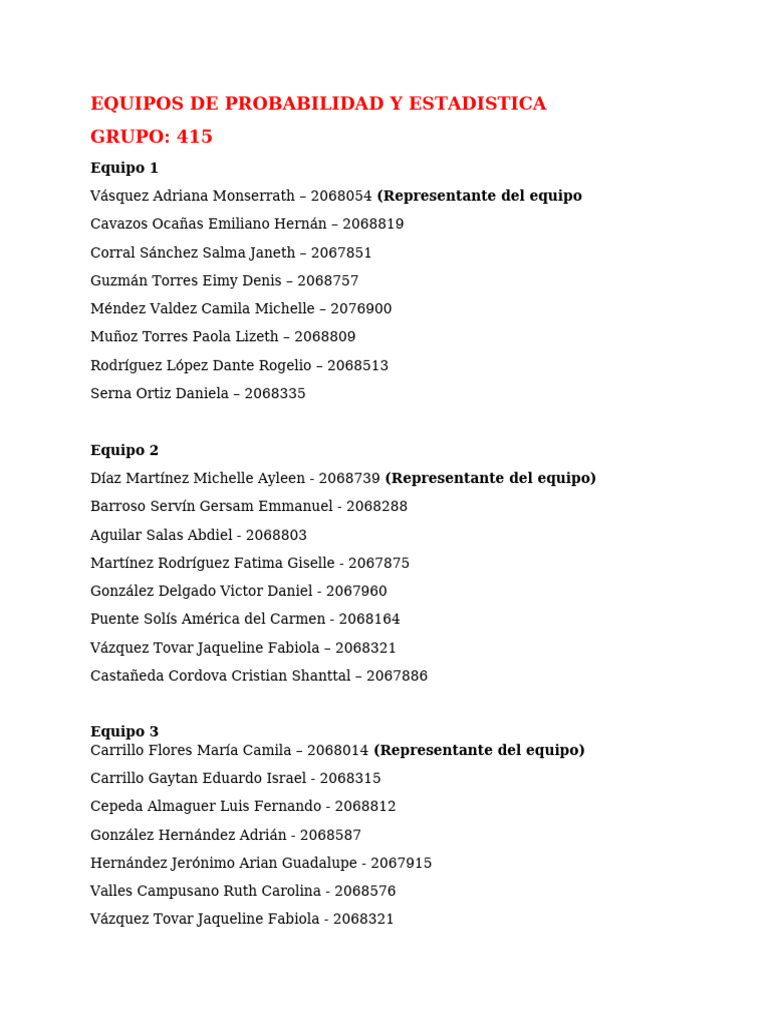 EQUIPOS DE PyE - 415 | PDF