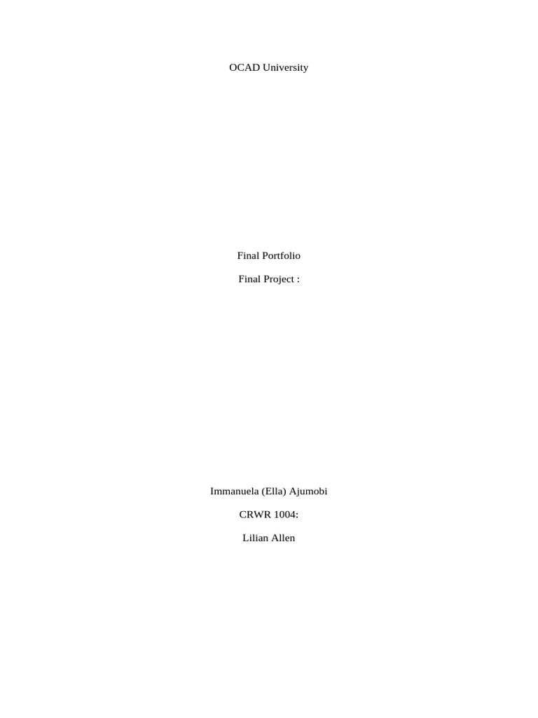 Portfolio Draft | PDF