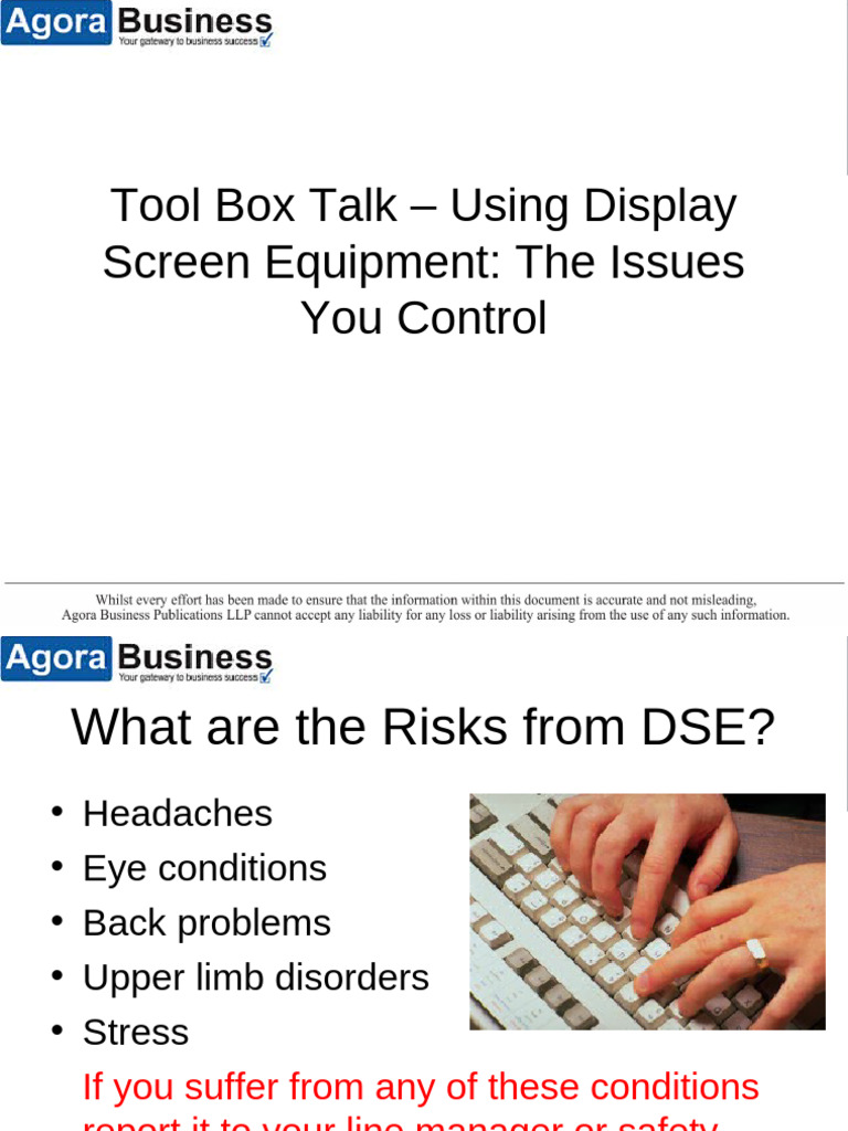 Ergonomics Training for Display Screens | PDF