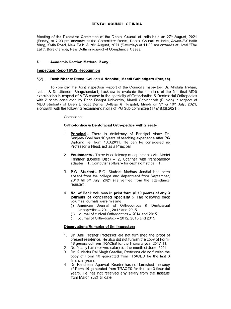 Compliance Cases For Website EC 27th & 28th August, 2021 | PDF ...