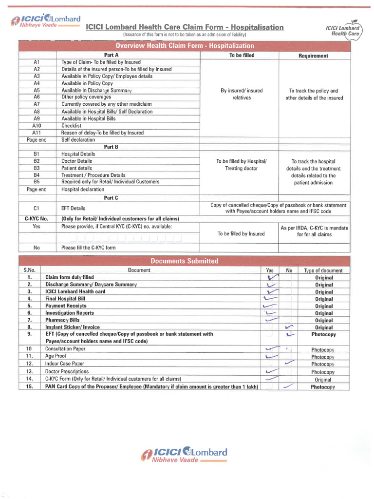 Icici Lombard Form | PDF