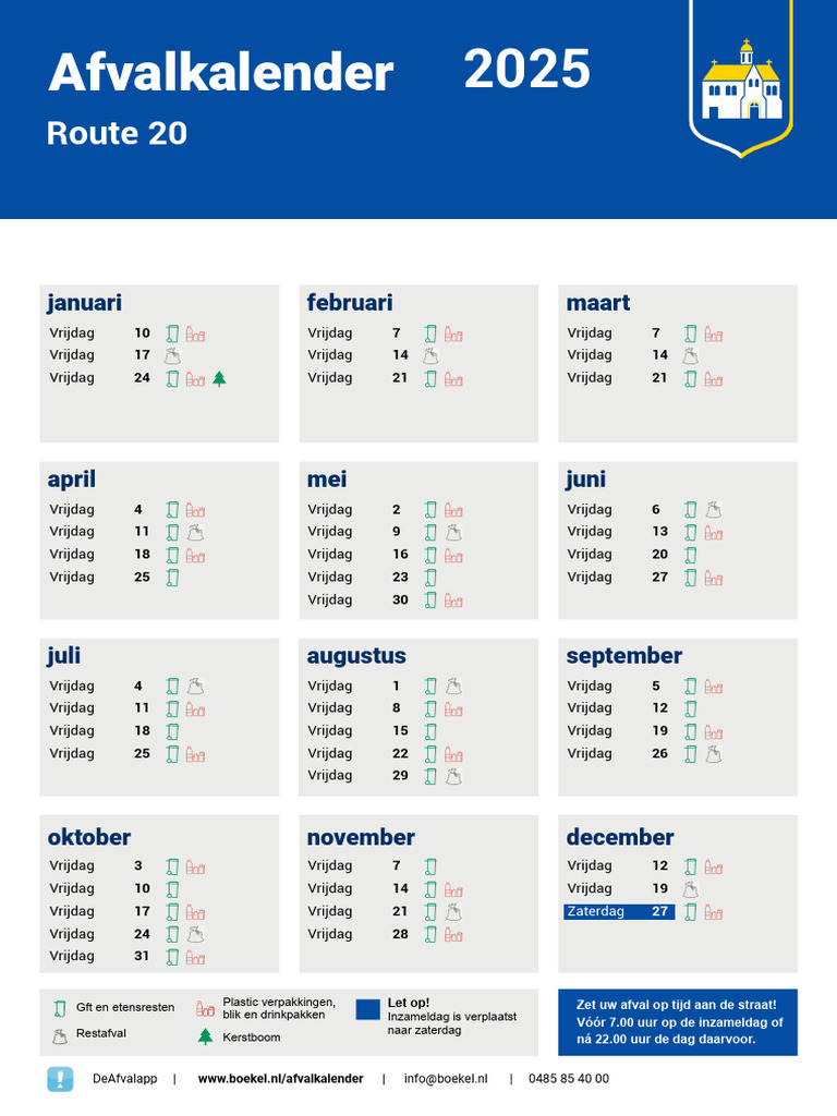 Afvalkalender 2025 5427BP 15 | PDF